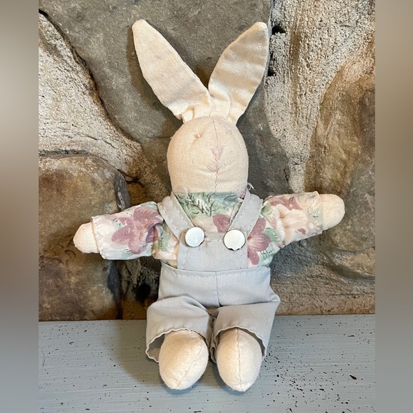 Source Unknown | Holiday | Vintage Handmade Folk Art Rag Doll Bunny 8 ...